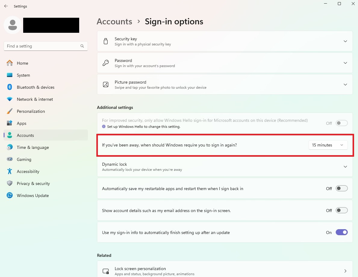 Settings freezes when trying to change Sign-in option. - Microsoft Q&A
