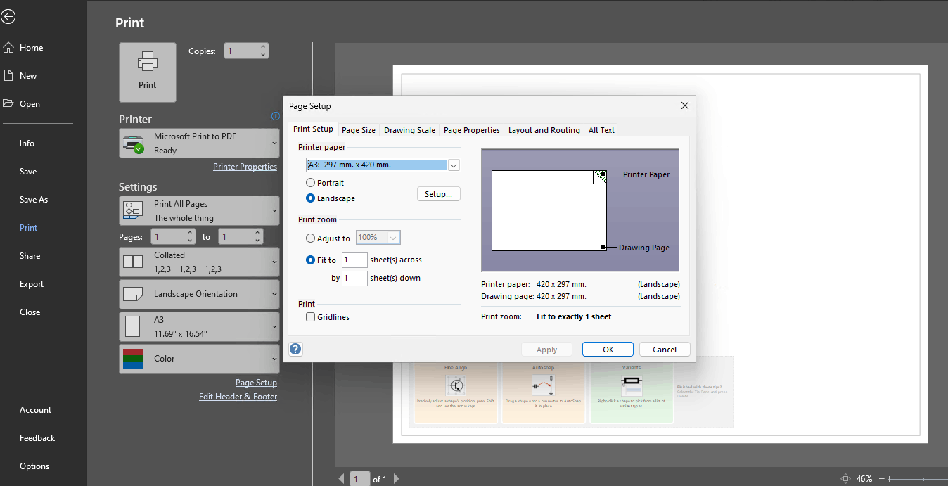 Printing Visio on A3 - Microsoft Q&A