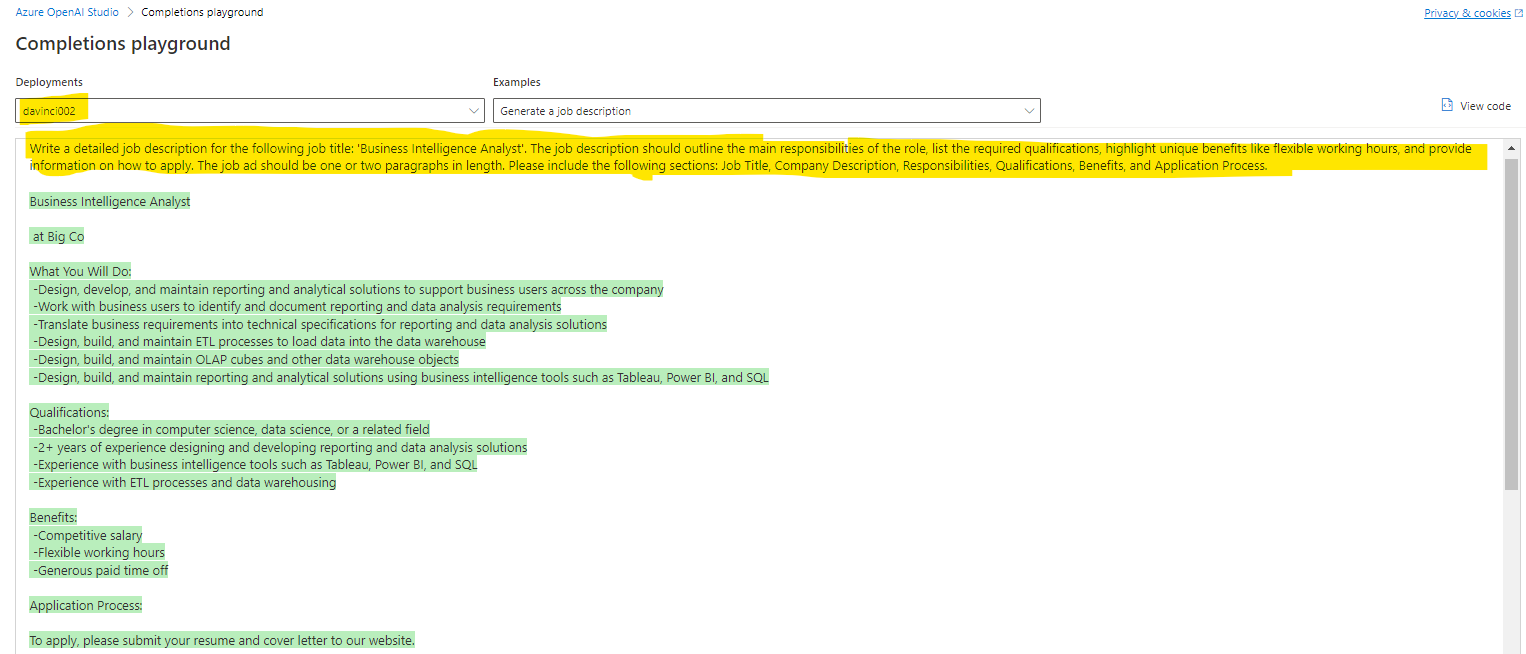 Azure Completion Ai Playground Produces Garbage Microsoft Qanda