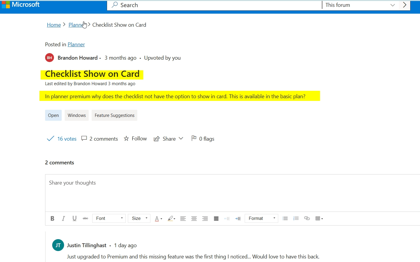 Why do I not have the option for 'Show on card' for checklists in ...