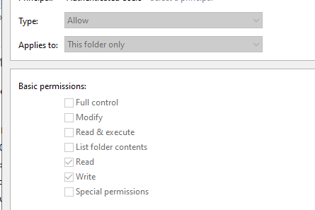 Special folder permissions - Microsoft Q&A
