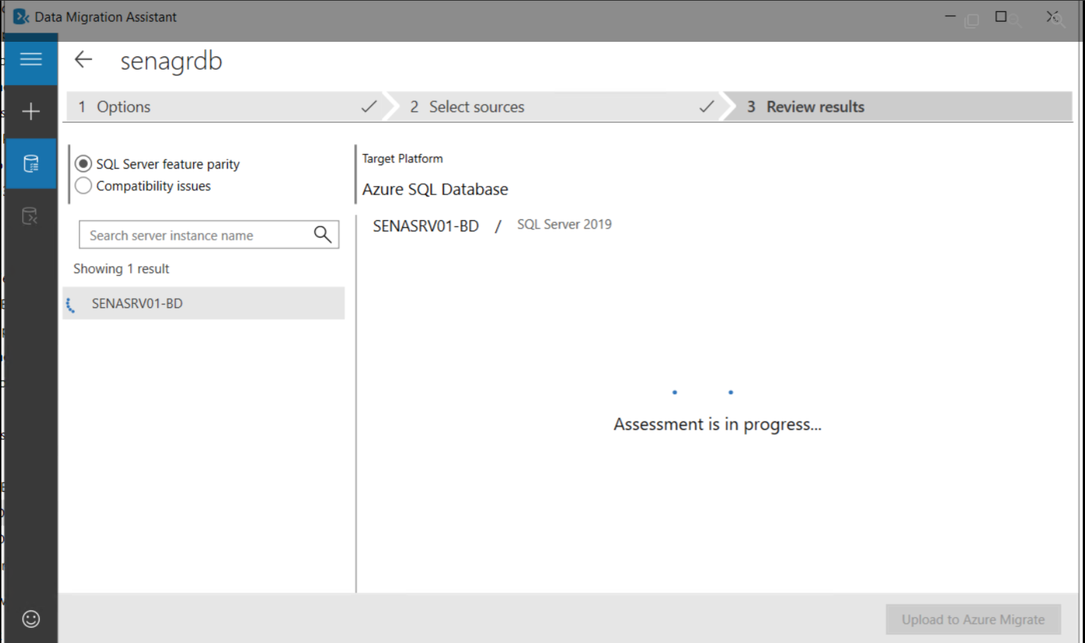 Problem with Azure migrate my assistant assement for database and app ...