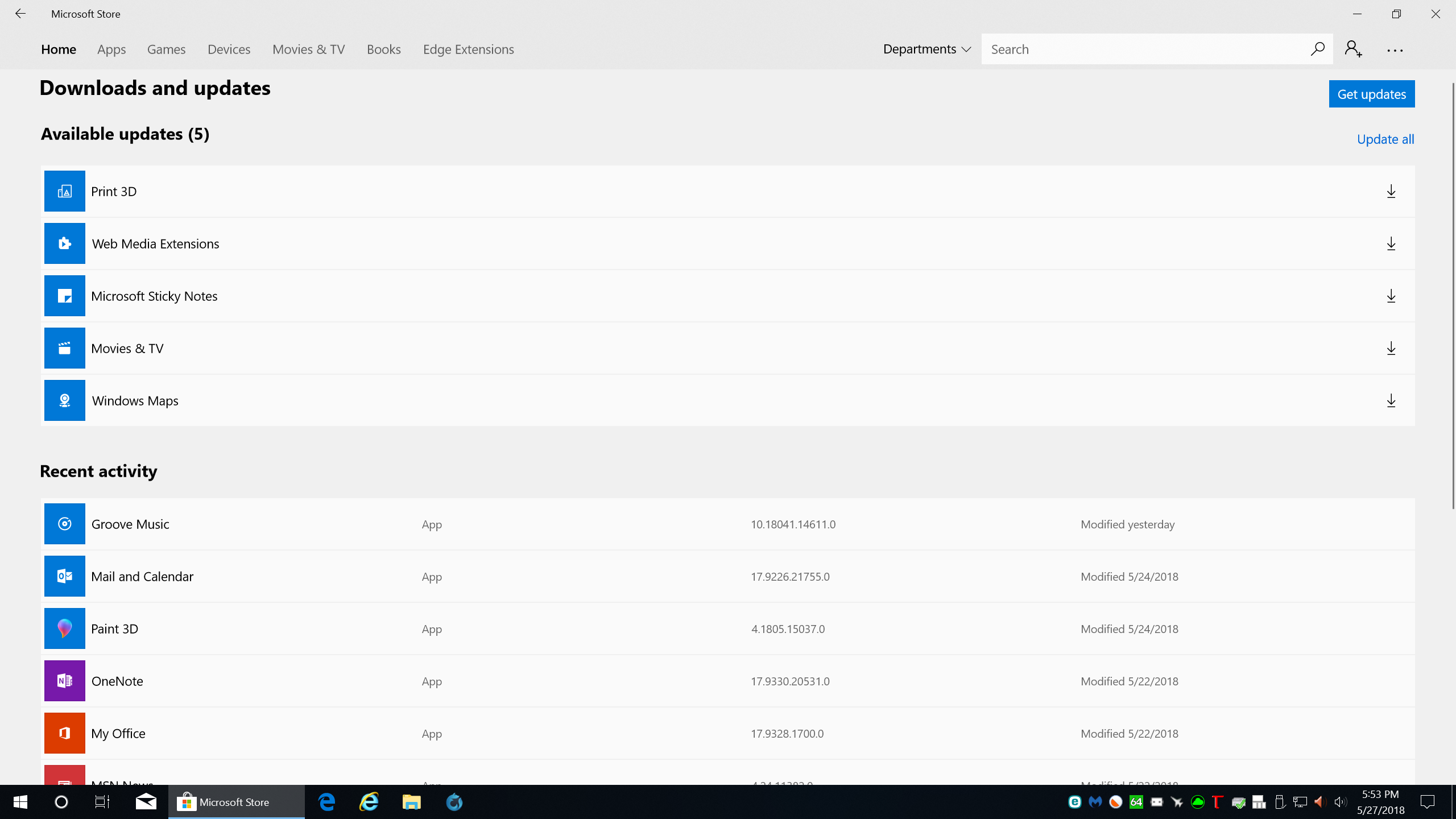 Microsoft Store keeps updating the same five apps in Windows 10 Pro ...