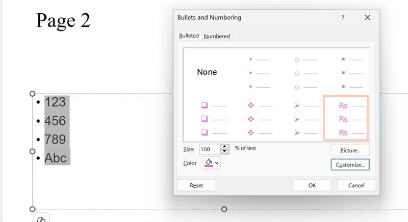 How can I re-use and re-colour non-standard bullet symbols in ...