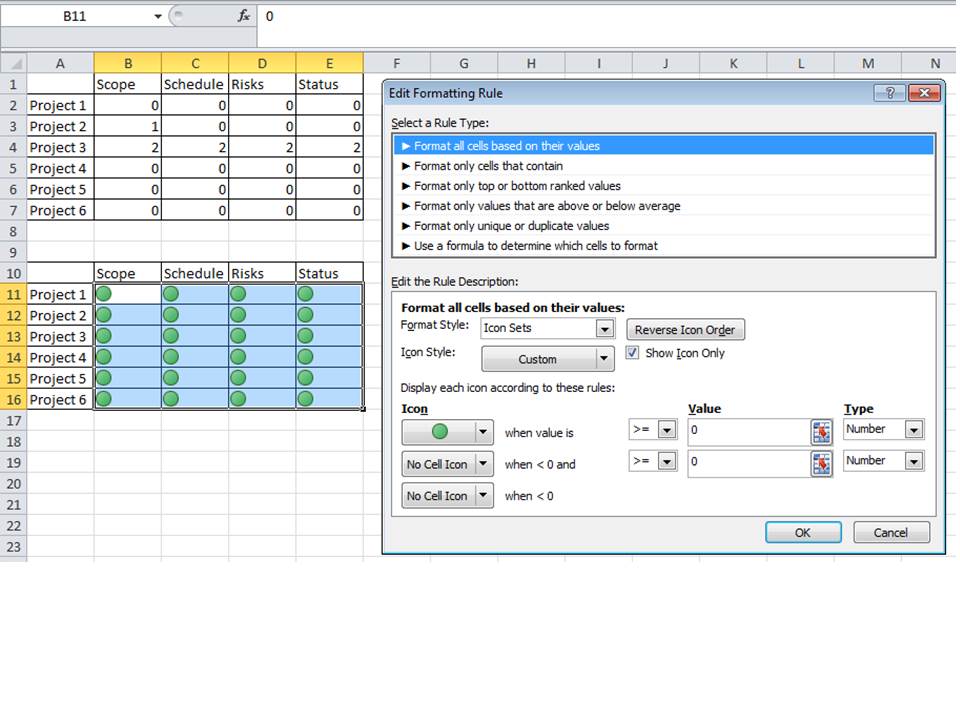 Traffic Light icon sets - overlapping cells? - Microsoft Q&A