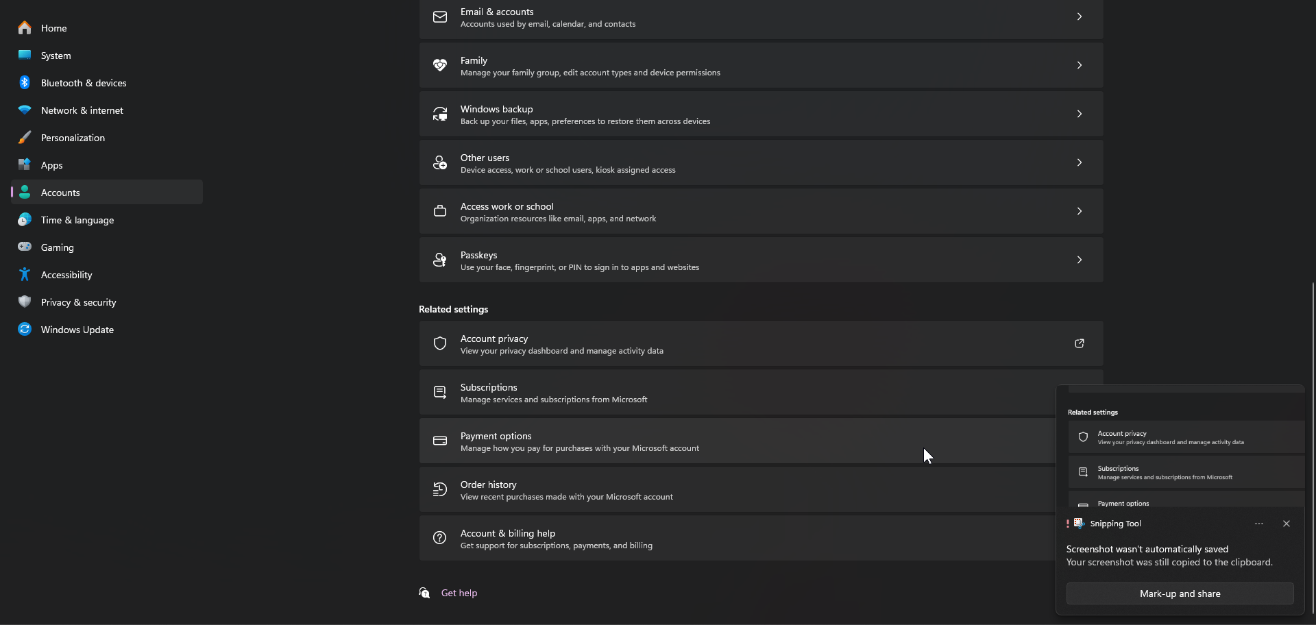 Snipping Tool screenshot not saving in Windows 11 25H2 - Microsoft Q&A