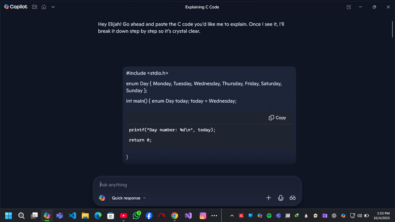 I think something is wrong with how copilot displays codeblocks - Microsoft Q&A