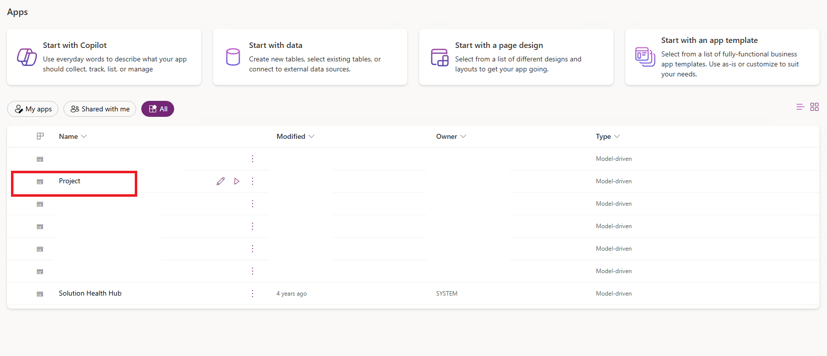How do you start Project Power App - Microsoft Q&A