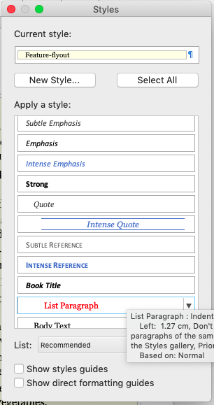 Managing styles in Word 2019 for Mac - Microsoft Q&A