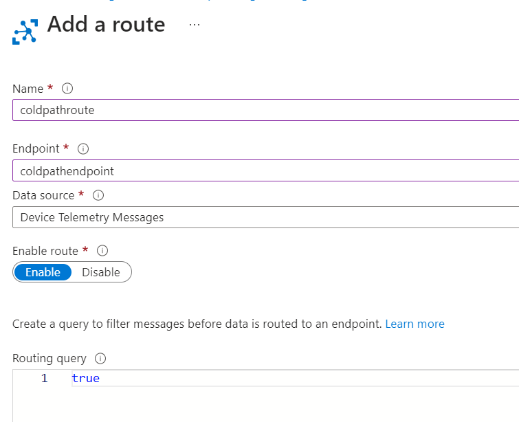 Routing messages in Azure to storage - Microsoft Q&A