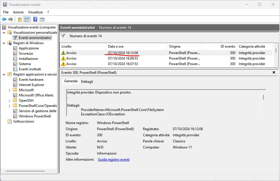 Warning PowerShell ID 300 - Microsoft Q&A