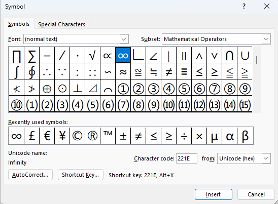 Inserting symbols - Microsoft Q&A
