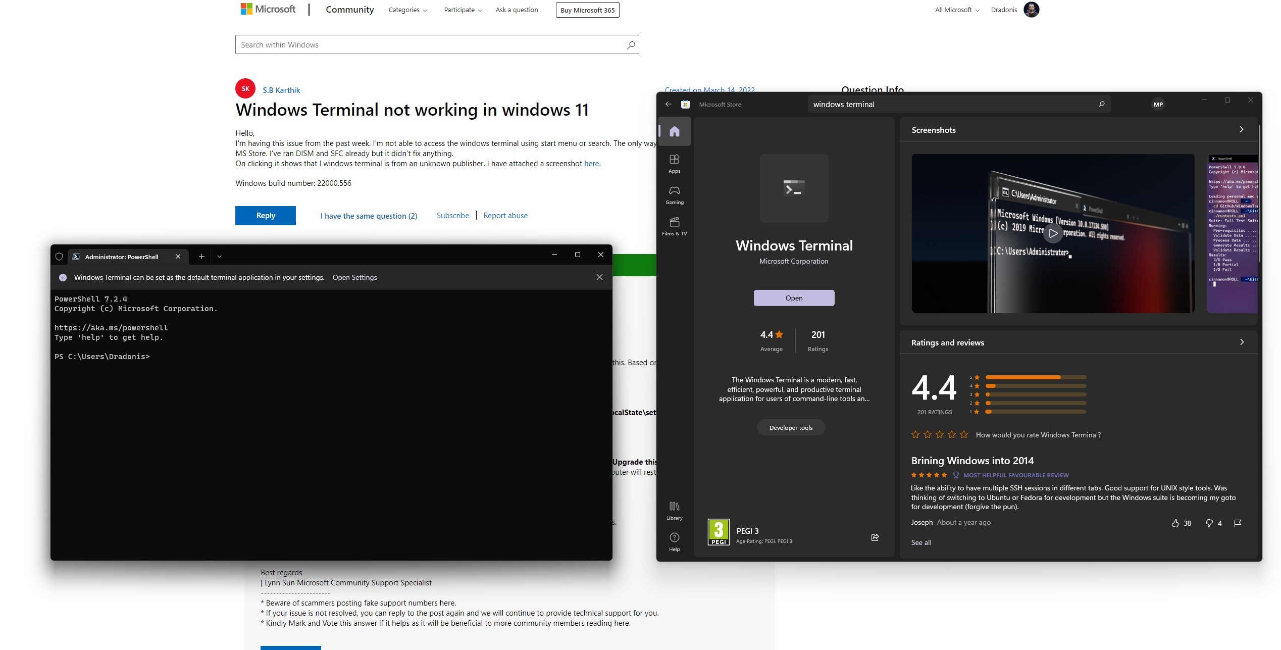 Windows Terminal not working in windows 11 - Microsoft Q&A