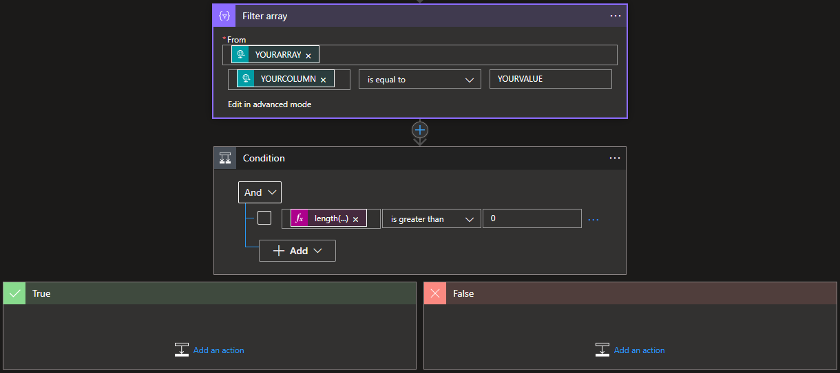 Logic App Expression That Evaluates To True If Specific Column Of Any Row Of An Sql Query Result