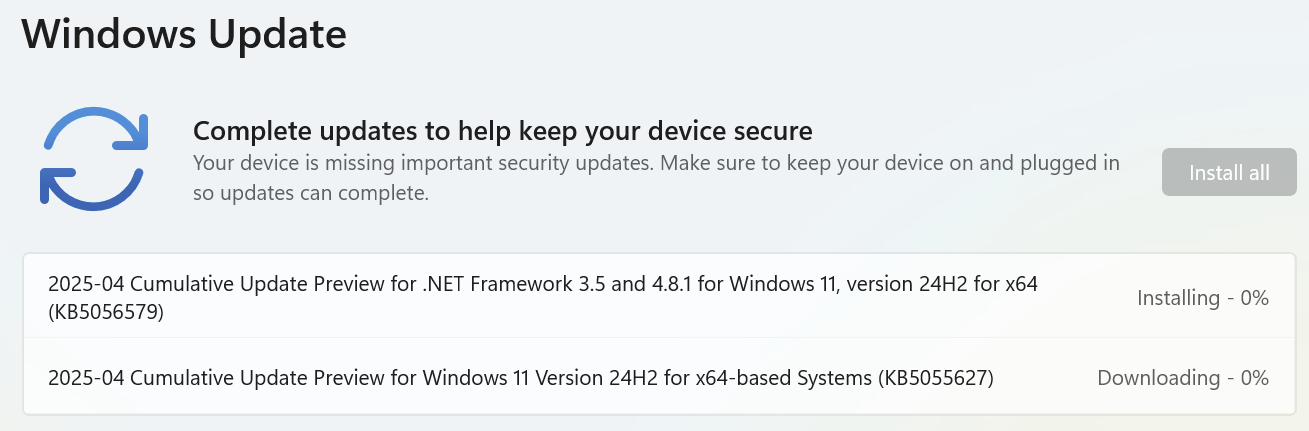 Unable to download and install Windows 11 updates. PC is perpetually ...
