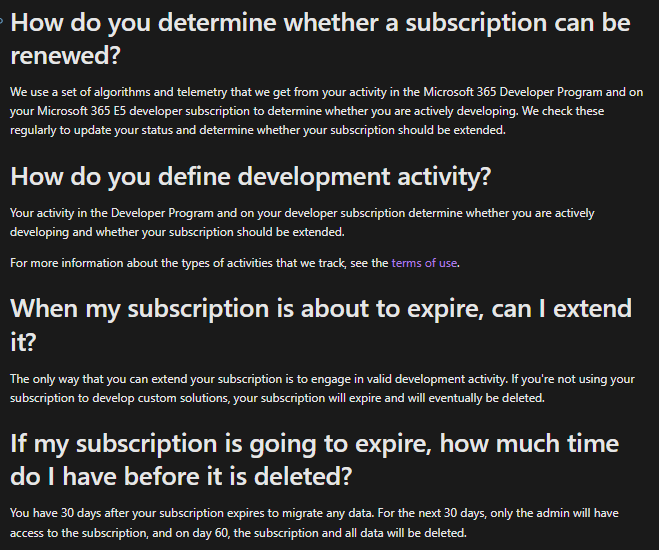 Microsoft 365 E5 Developer Program Subscription Showing as Inactive and at Risk of Expiration ...