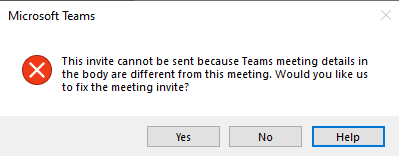 How do I update a Teams link for a meeting that I've already sent out ...