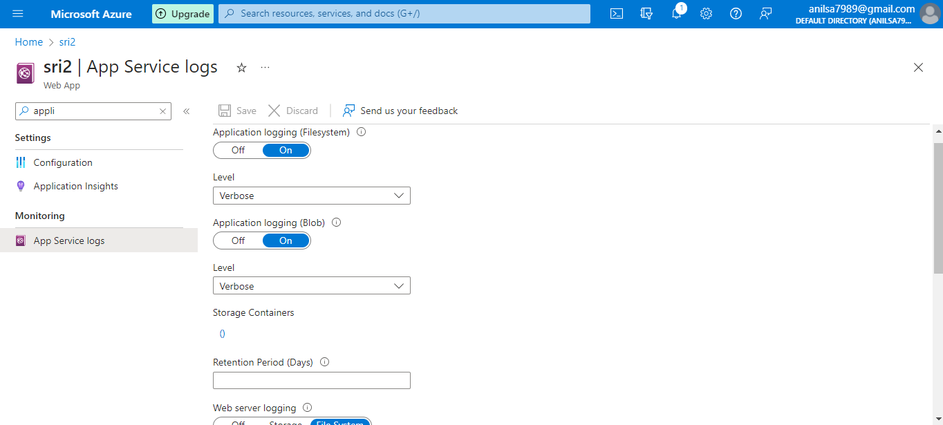 After successful deployment of application to web app when I try to ...