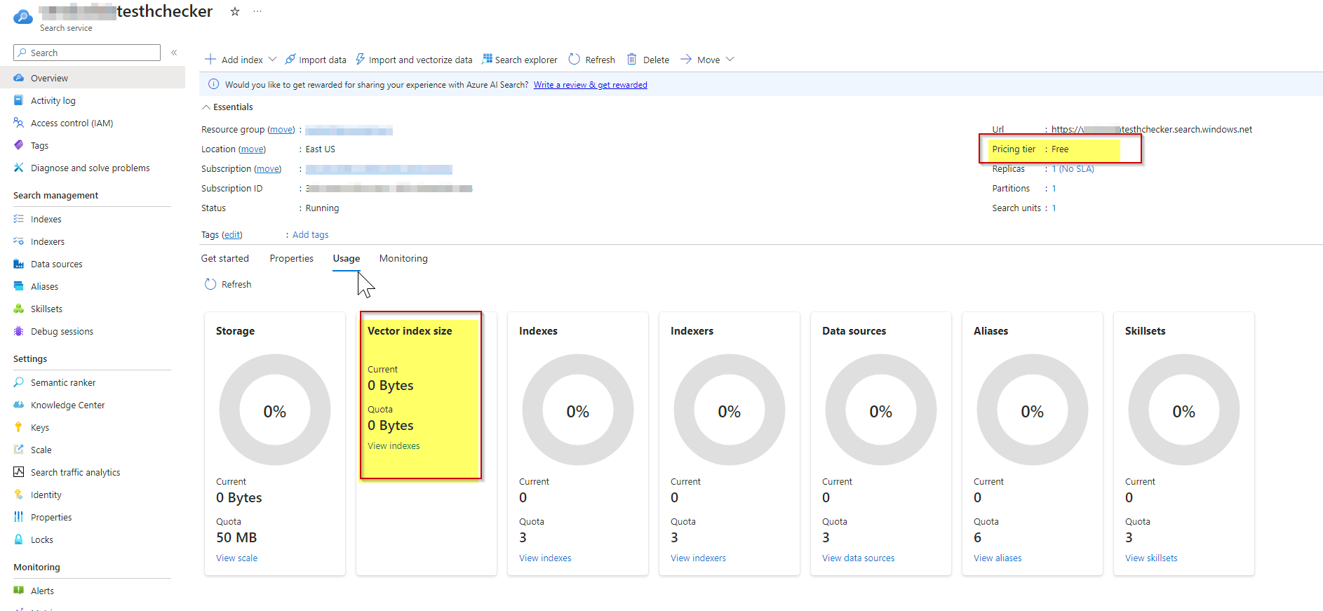 Tell me how to increase vector index size. - Microsoft Q&A