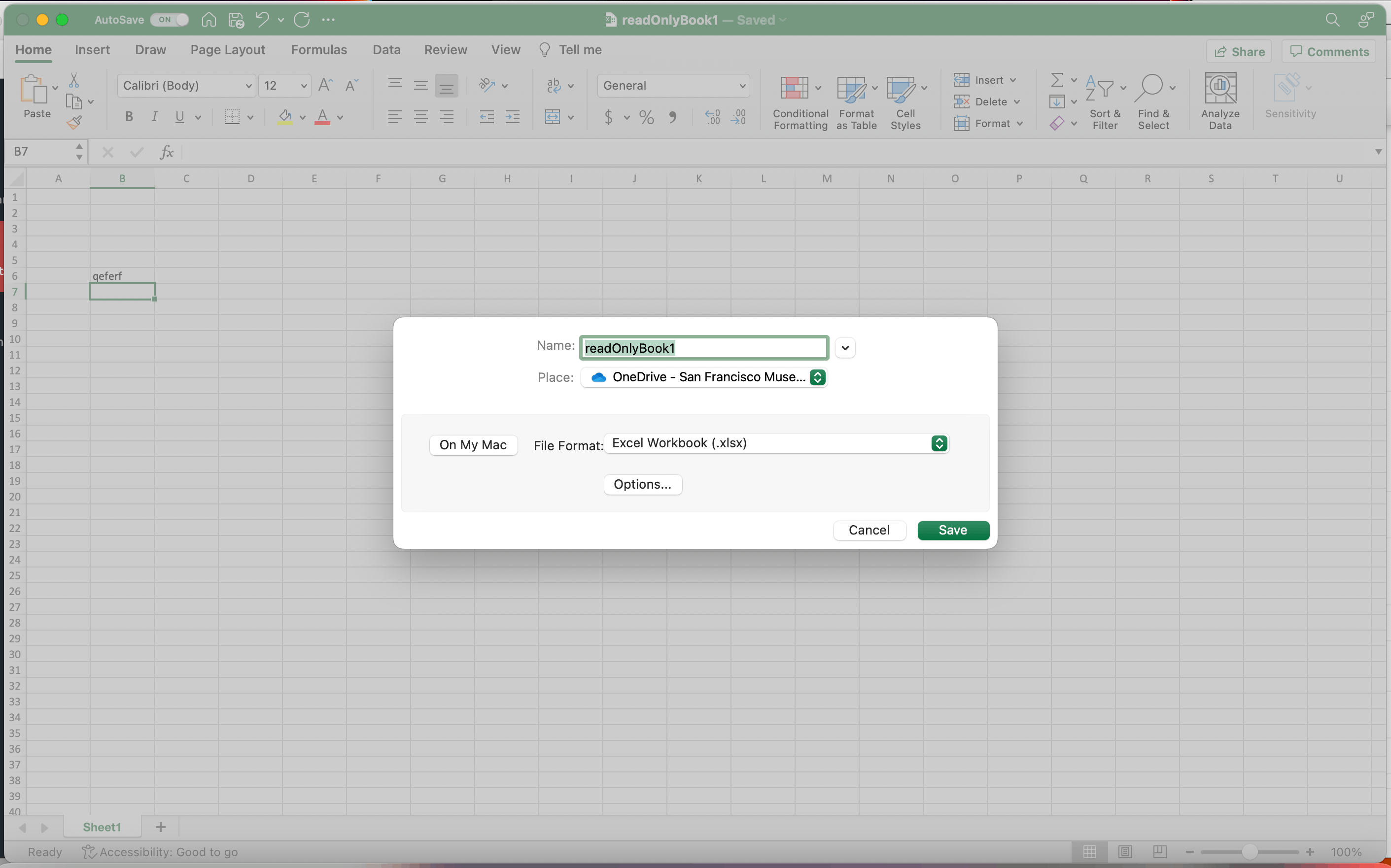 Creating A Read-Only Excel File (MacOs) - Microsoft Q&A