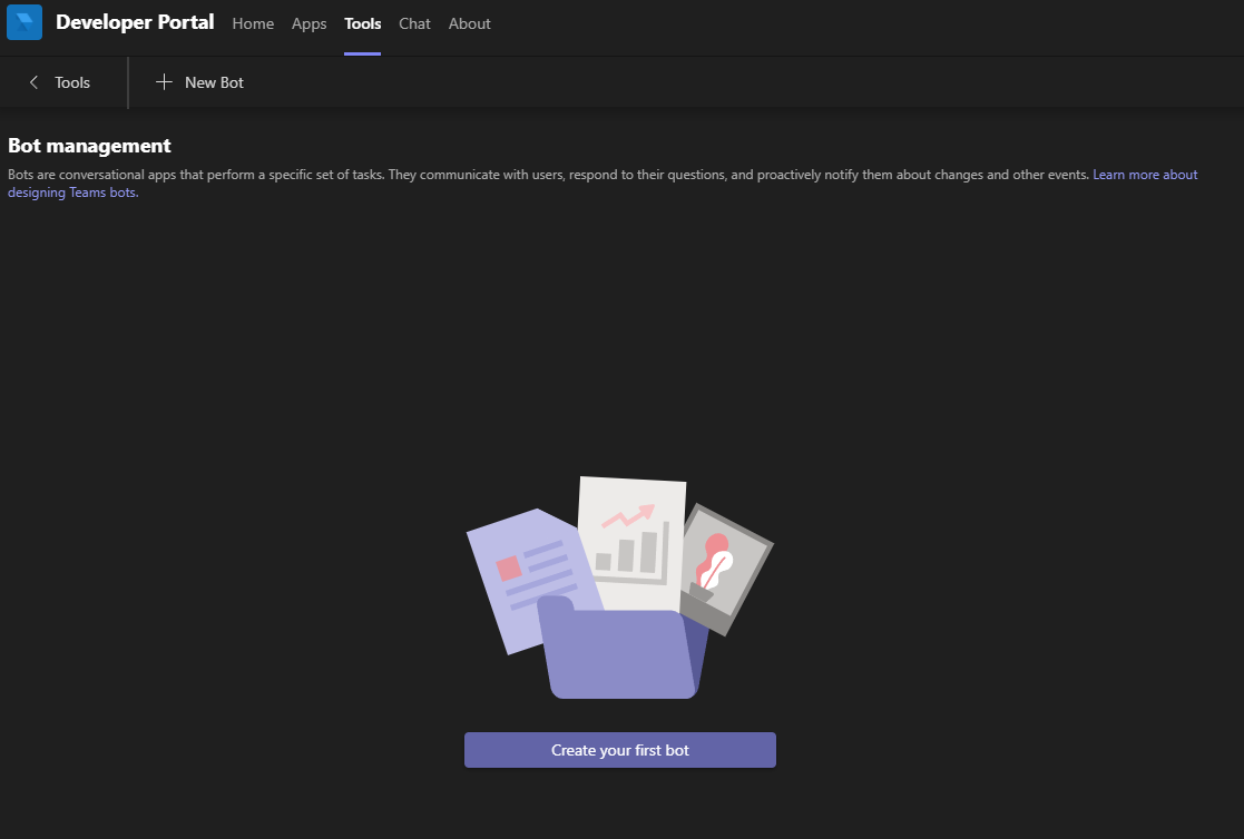 Can't create bot on Microsoft Teams Developer Portal - Blank page - Microsoft Q&A