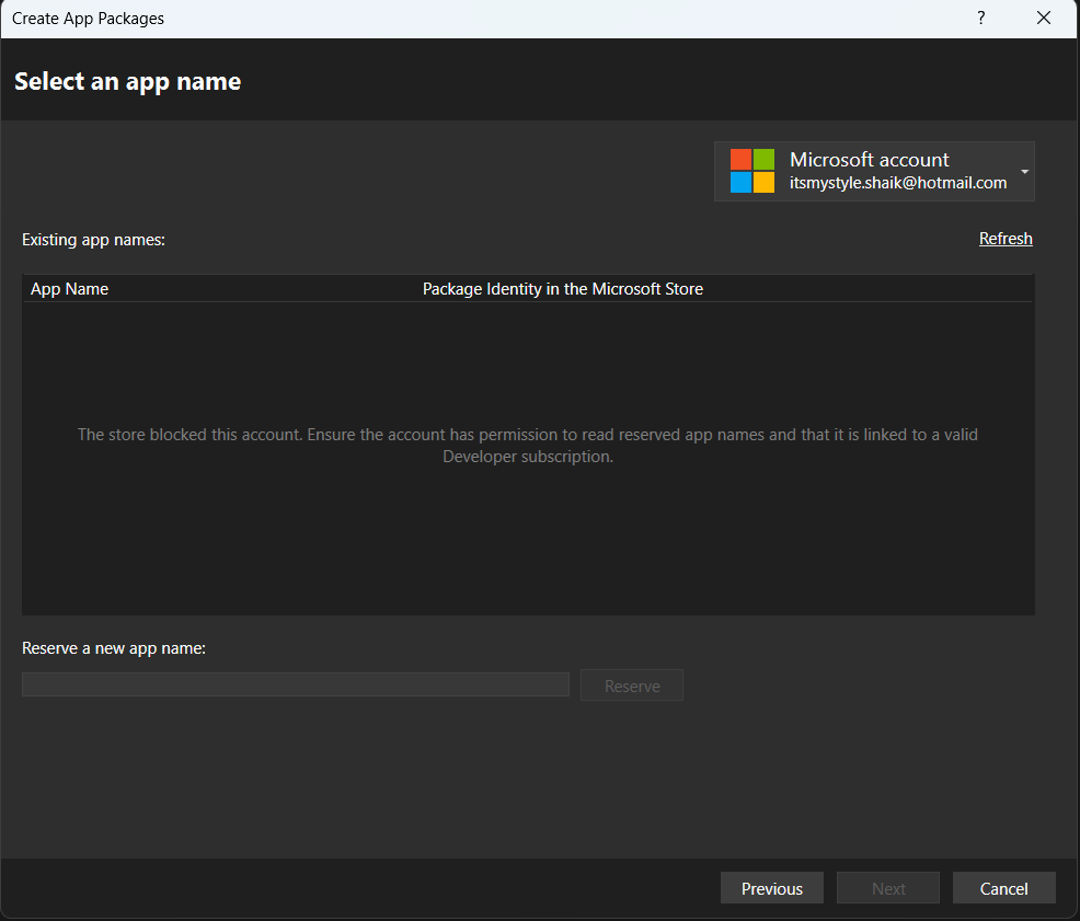 Error when trying to create a package in visual studio - Microsoft Q&A