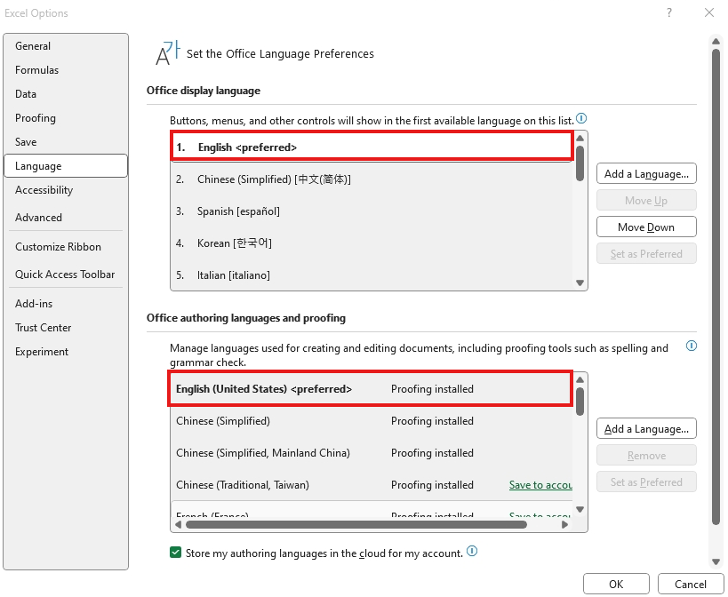 How to prevent excel changing language when I don't have to change my ...