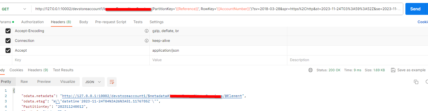 Delete entity in azure storage emulator return 400 Bad Request - Microsoft Q&A