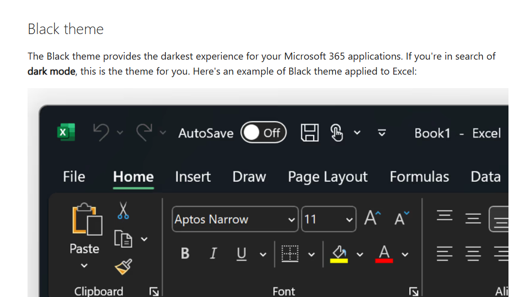 Dark Mode is still not showing under the 'view' - Microsoft Q&A