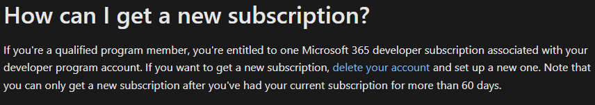 Need help resetting deleted Microsoft 365 Developer Program subscription to rejoin - Microsoft Q&A