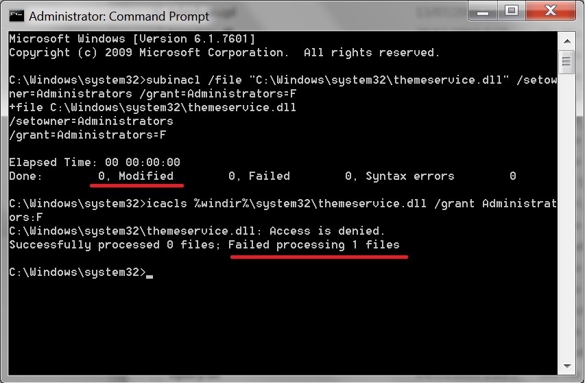 subinacl /file has error "The system cannot find the file specified ...