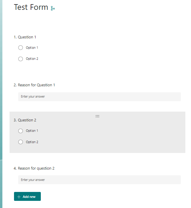 Forms Microsoft: criar uma pergunta que apresente alternativas ...