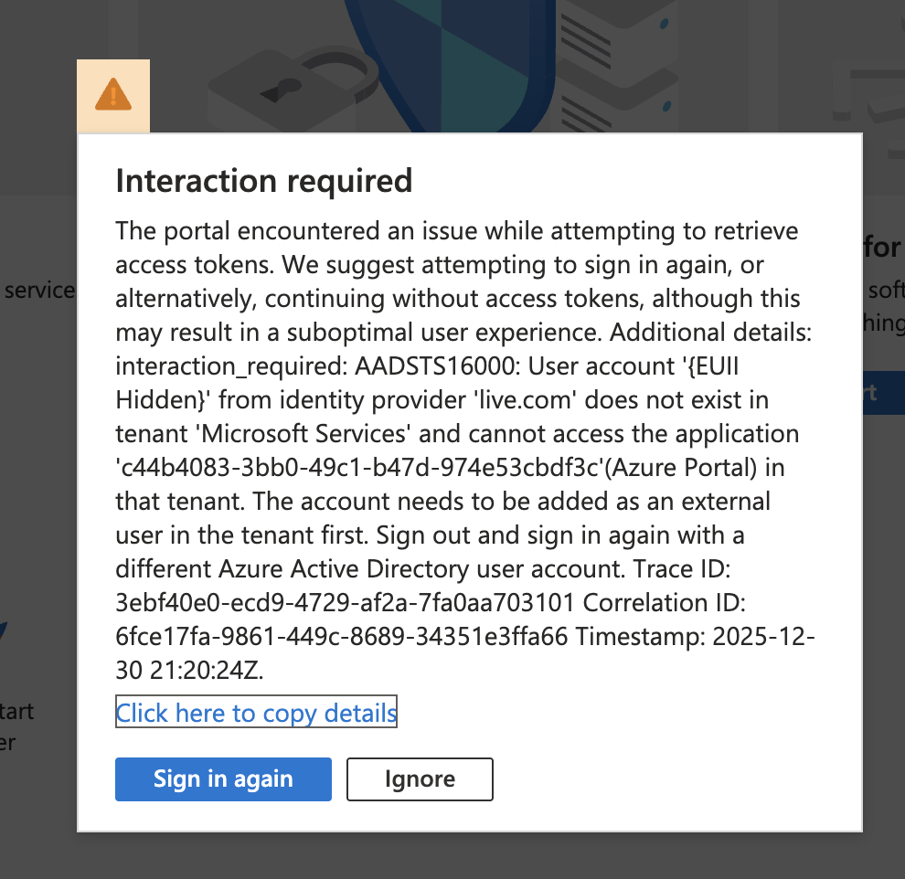 Cannot log in and use Azure or create Azure support ticket - Microsoft Q&A