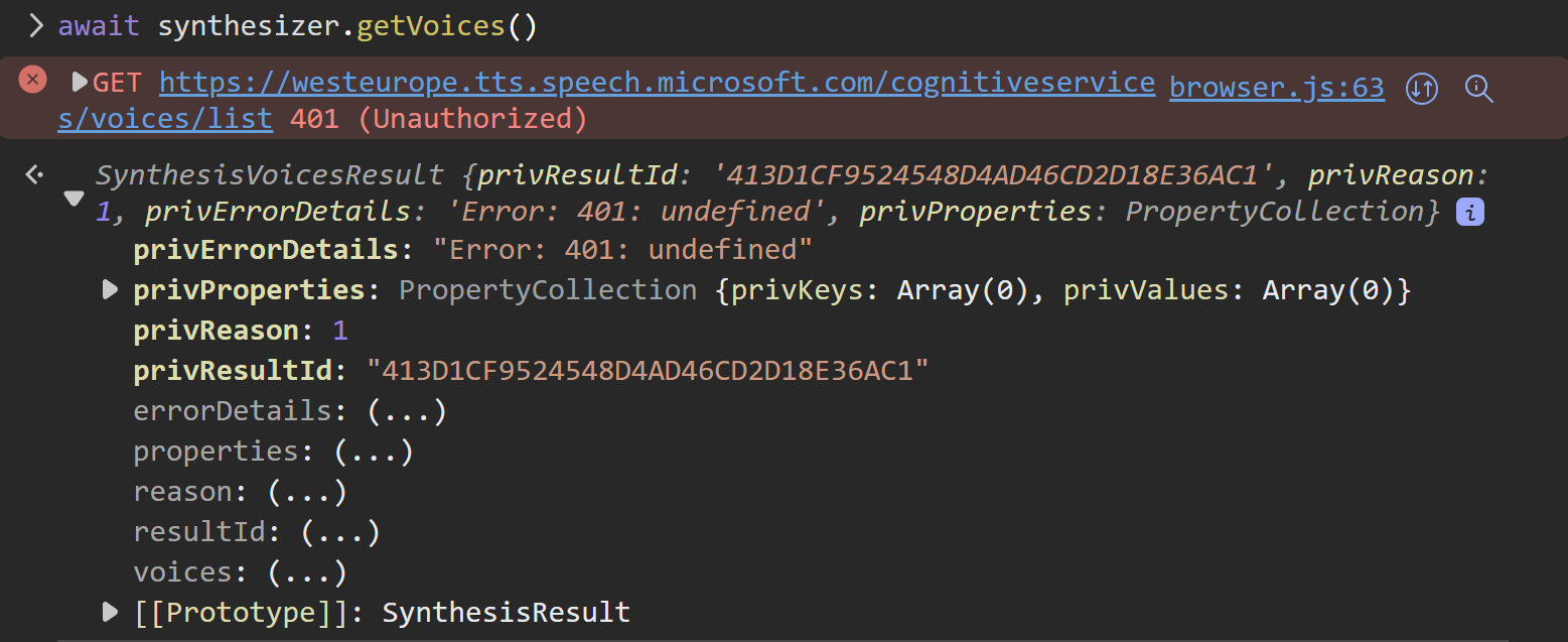 Azure Ai Speech Js Sdk Doesnt Allow Me Anything Microsoft Qanda 2190