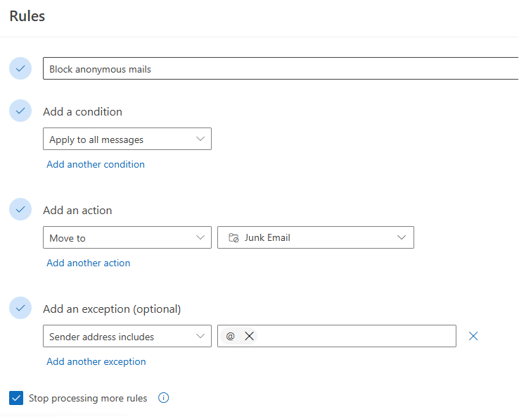 How do I stop junk emails, with no email addresses coming into my inbox - Microsoft Q&A