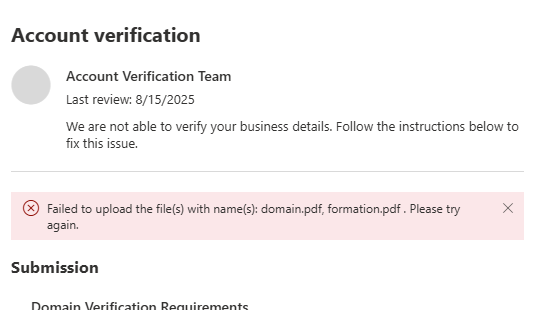 Microsoft Surface Support: Failed to Upload files forverification ...