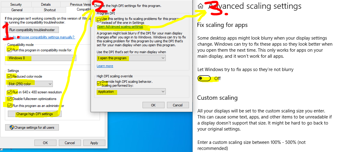 Reduced color compatibility mode not working - Microsoft Q&A