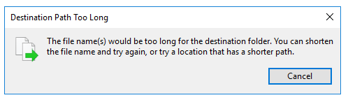 Destination path too long - Microsoft Q&A