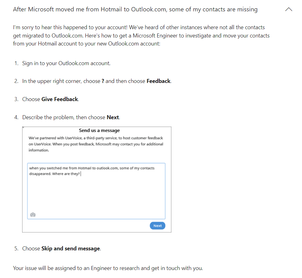 MSN contacts - Microsoft Q&A
