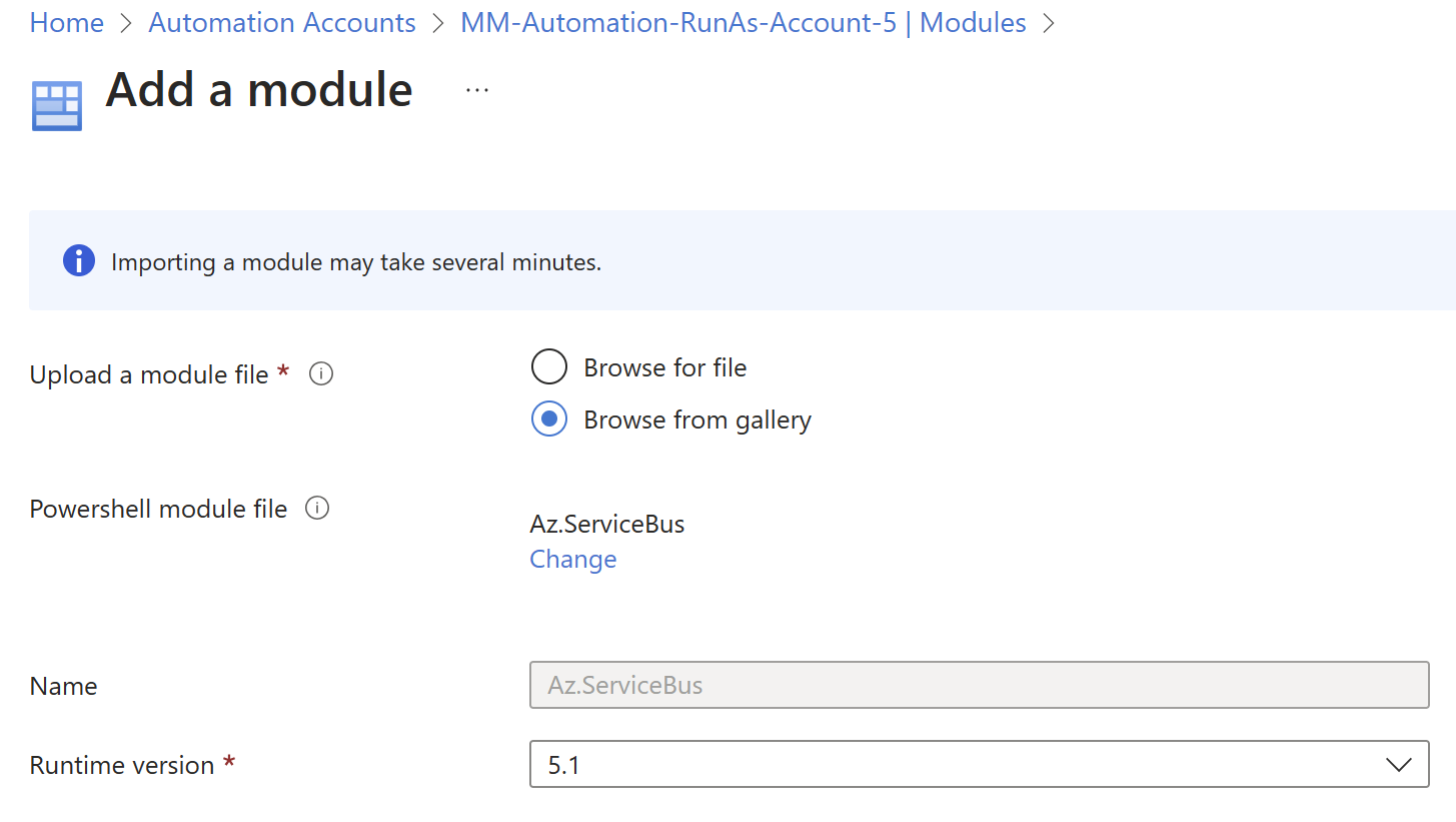 Set-AzServiceBusGeoDRConfigurationFailOver error in Azure automation account - Microsoft Q&A