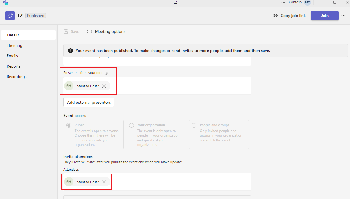 How can we add a presenter to Town Hall live event after the event has started? - Microsoft Q&A