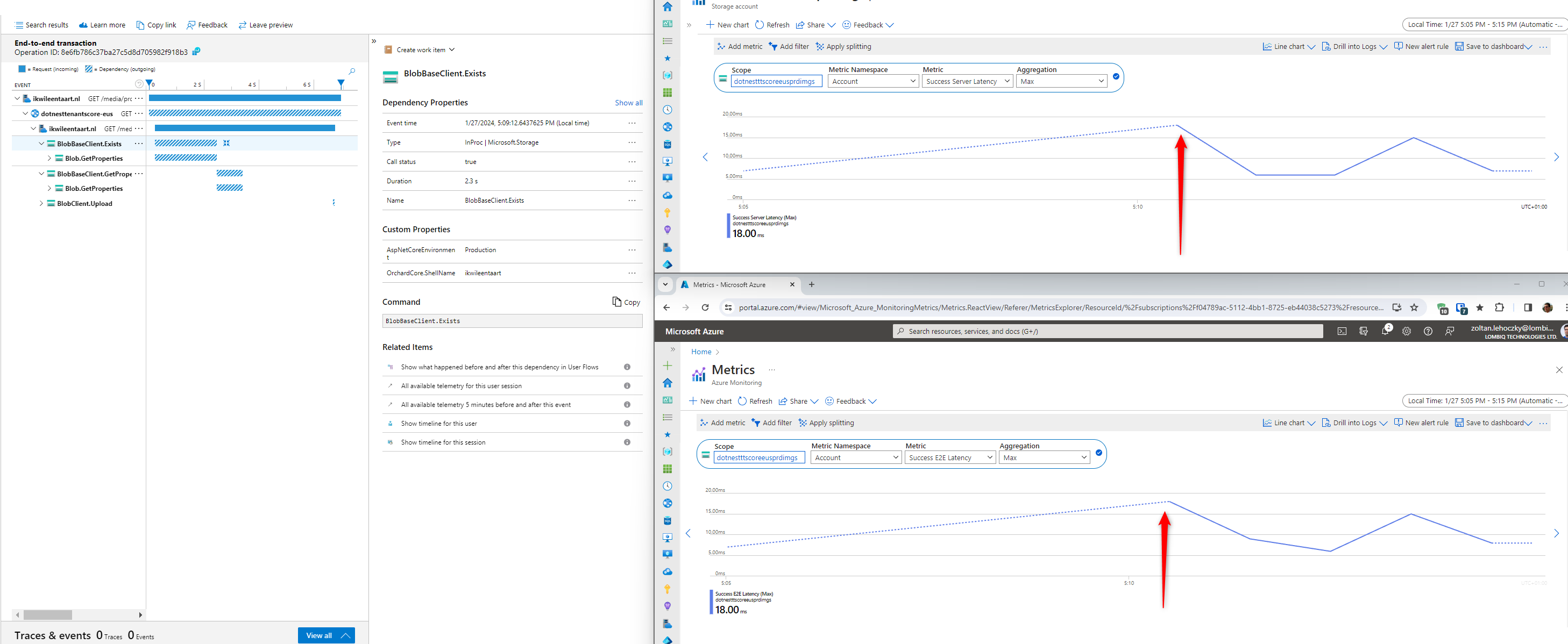 Where are BlobBaseClient operations spending time that's not counted in storage E2E latency ...