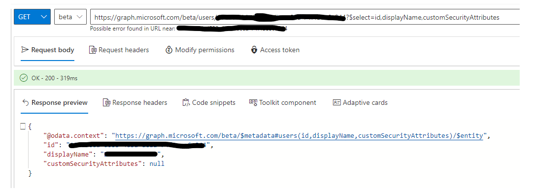 Unable to retrieve custom attribute via graph API - Microsoft Q&A Unable to retrieve custom attribute via graph API - Microsoft Q&A