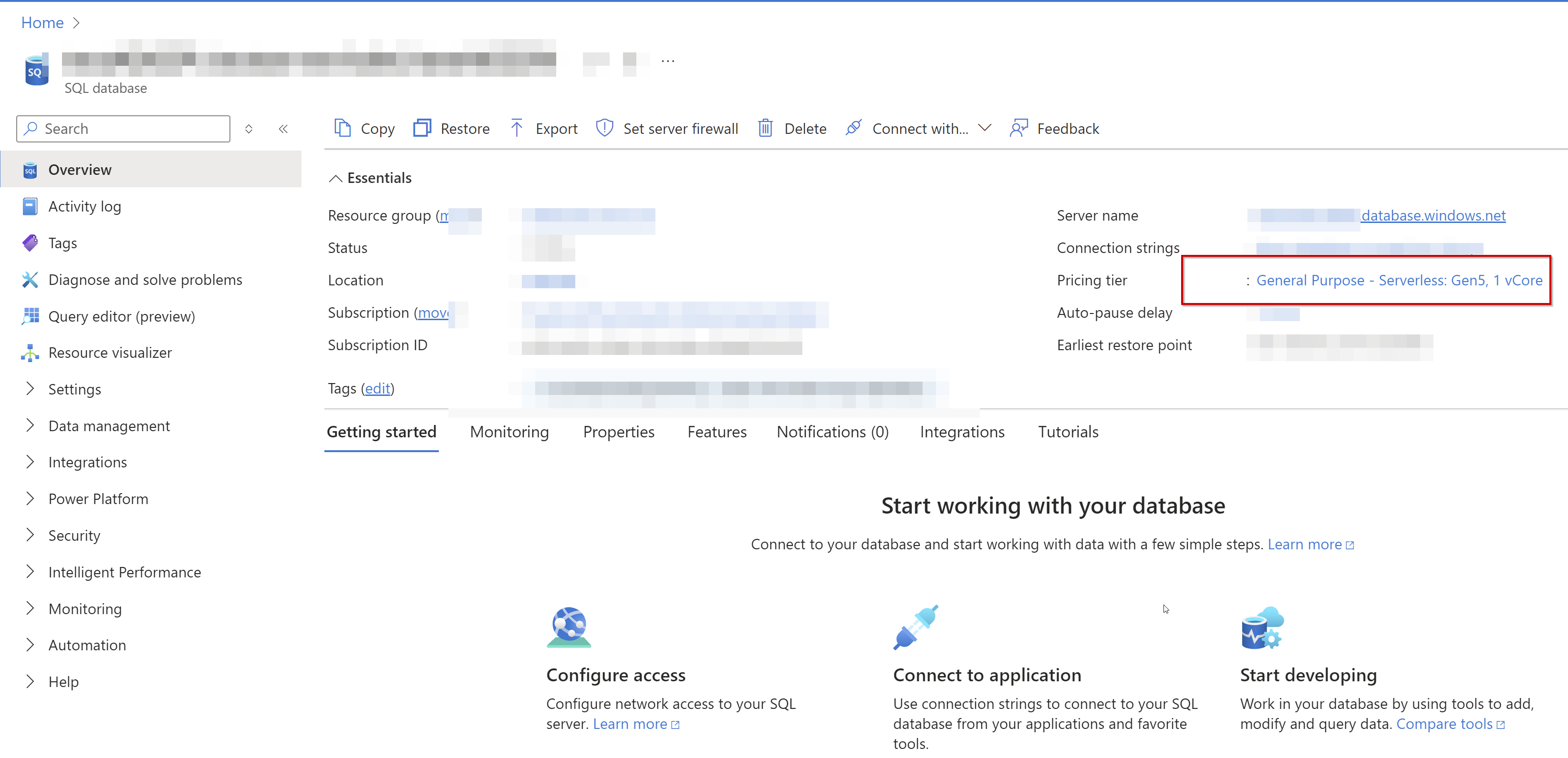 Azure Data Studio Cannot get to the programmability group for Azure SQL Serverless - Microsoft Q&A