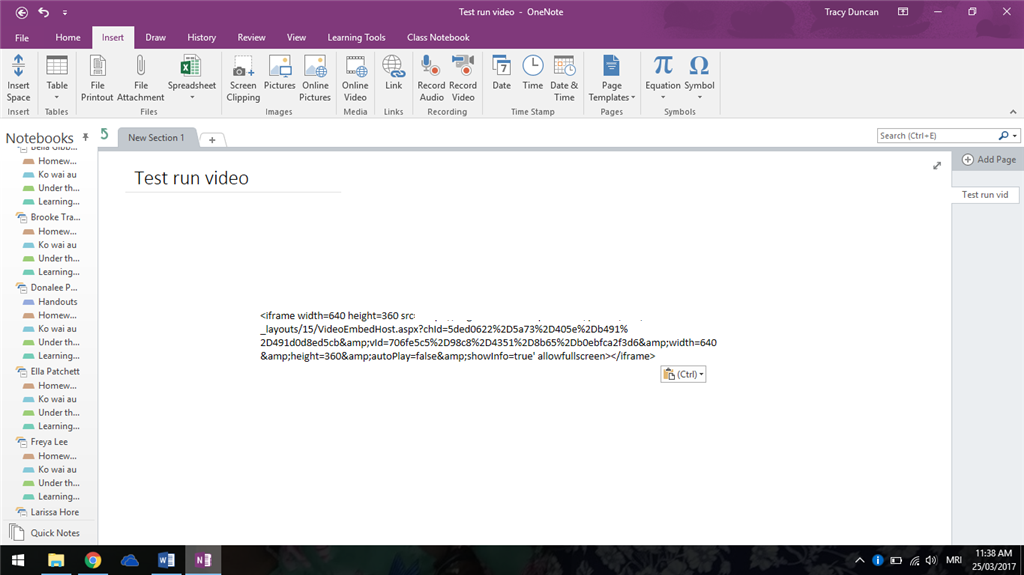 Embedding Video files (from Office 365, Videos) into OneNote ...
