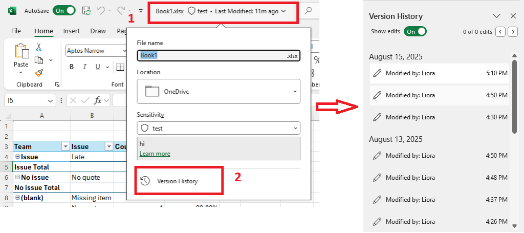Excle hang and changes is not saved in version history - Microsoft Q&A
