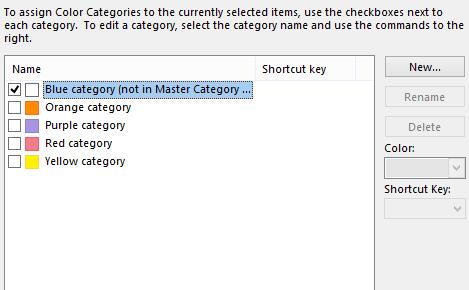 Outlook color categories reappear after delete - Microsoft Q&A