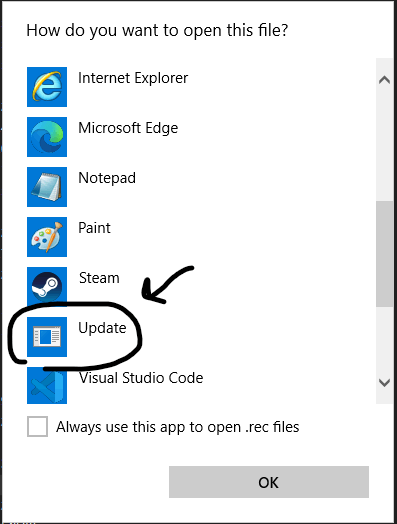 Open with "Update" - Microsoft Q&A