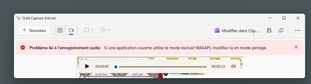 Pas de son après enregistrement mode wasapi - Microsoft Q&A