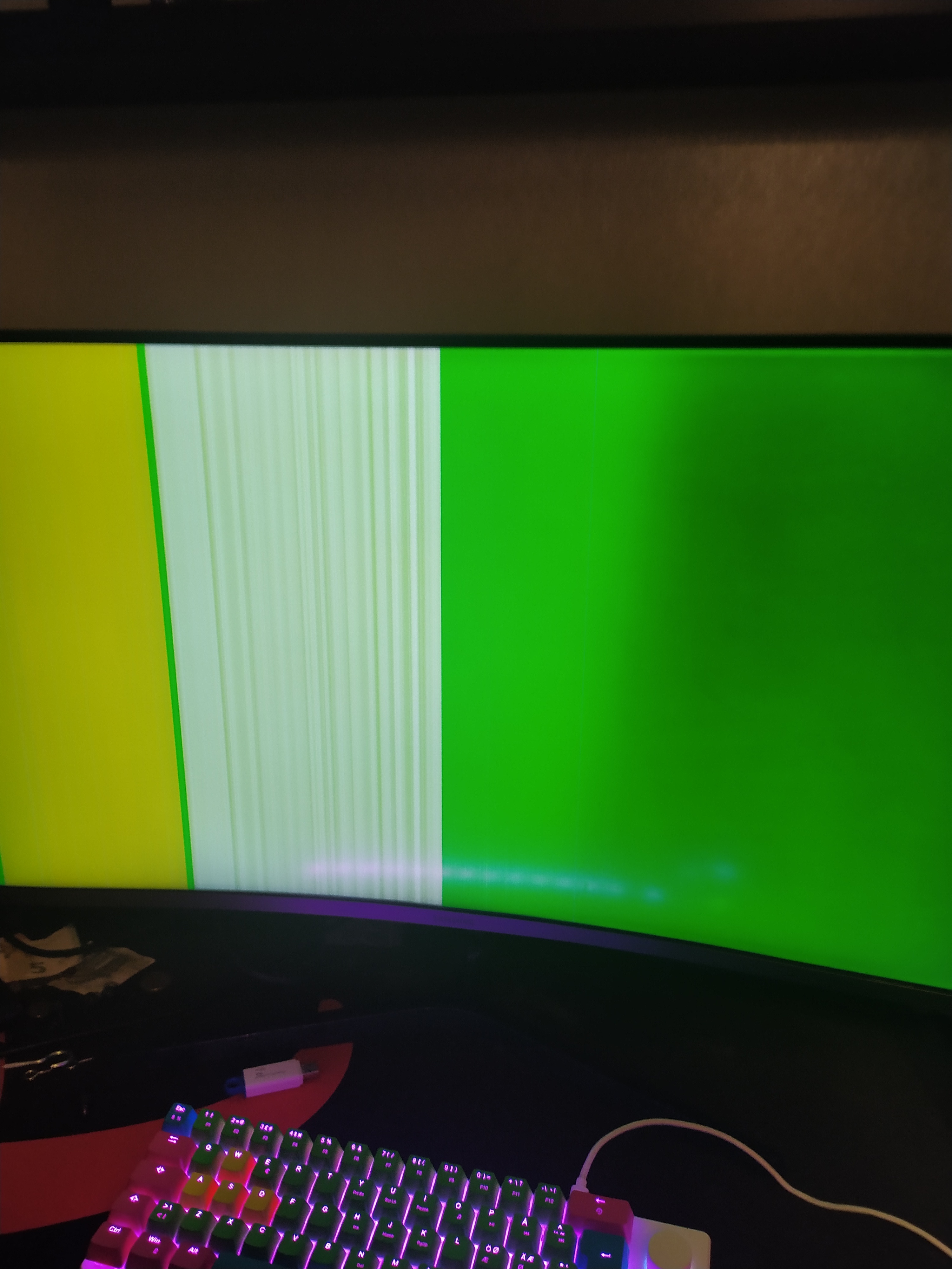 My screen went Green and i cant see anything how to fix it, Like its ...